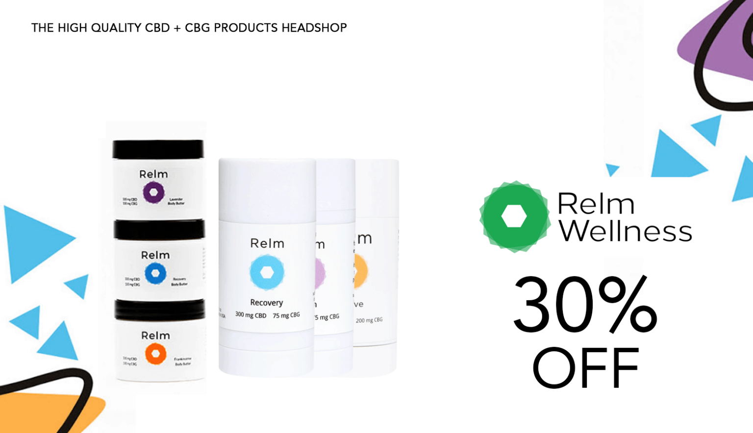 Get Relm Wellness Coupon Codes! Premium CBD & CBG Topicals.